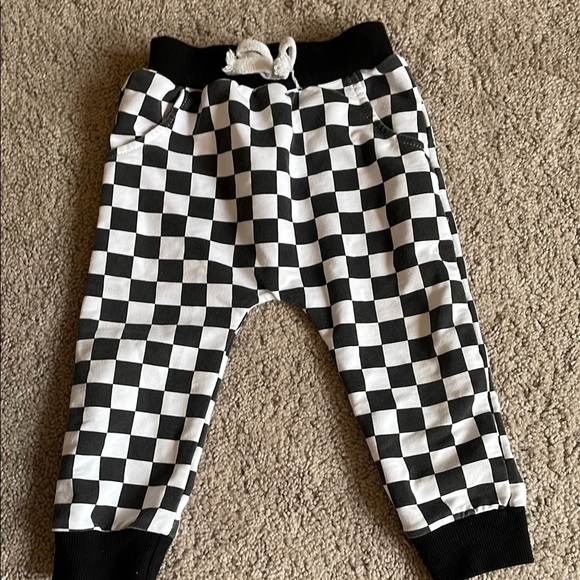 Bottoms | Checkered Black And White Jogger Pants | Poshmark